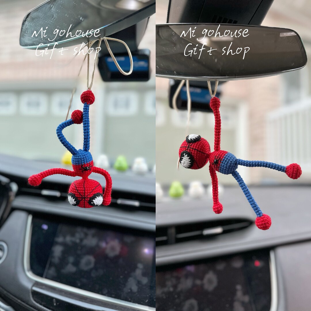 Crochet Spider Man Car Hanging car Plant Decor Car Mirror - Etsy