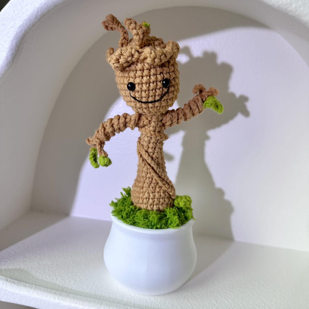 Dancing Groot Plant | Handmade Crochet Groot Plant | Home Decoration ...