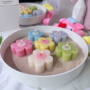 Daisy Candle Flower Candle Pastel Candles Pastel Color Candle Spring ...