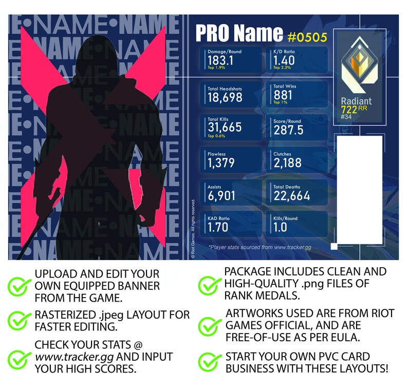 VALORANT Agent Skye Printable Player Stats Profile Card Create Your PVC ...