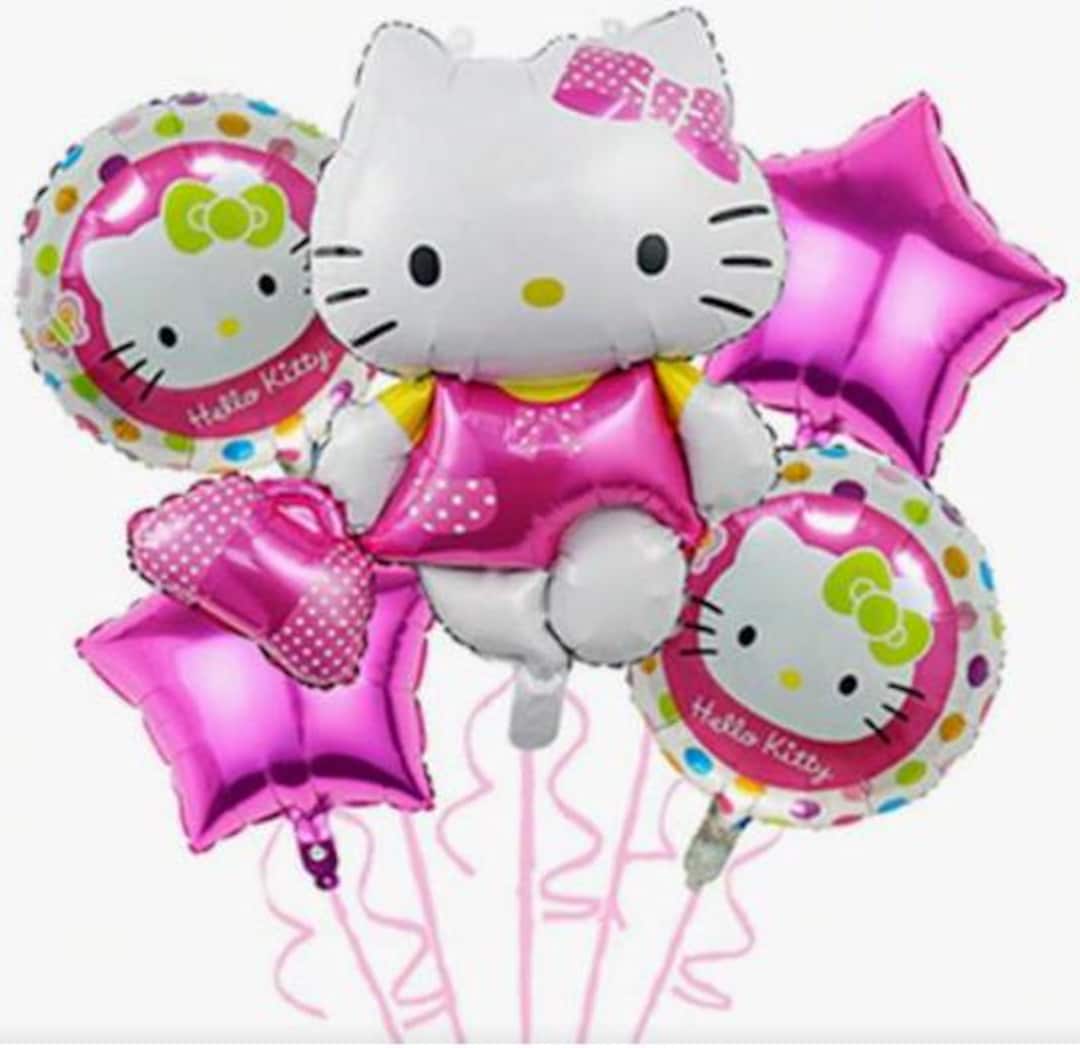 Balloons-hello Kitty Aluminum Foil 5 Piece Birthday Party Balloon Set ...