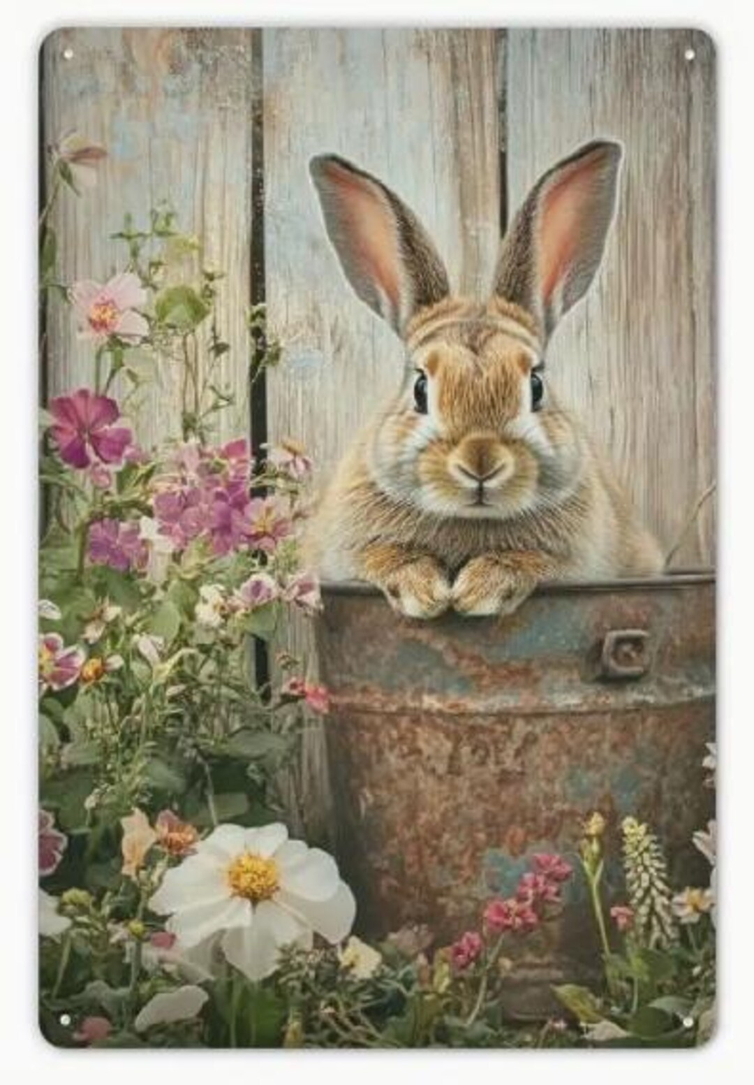 METAL Art-rabbit Garden Wall Art- Rustic Bunny Wall Art, Multi-purpose ...