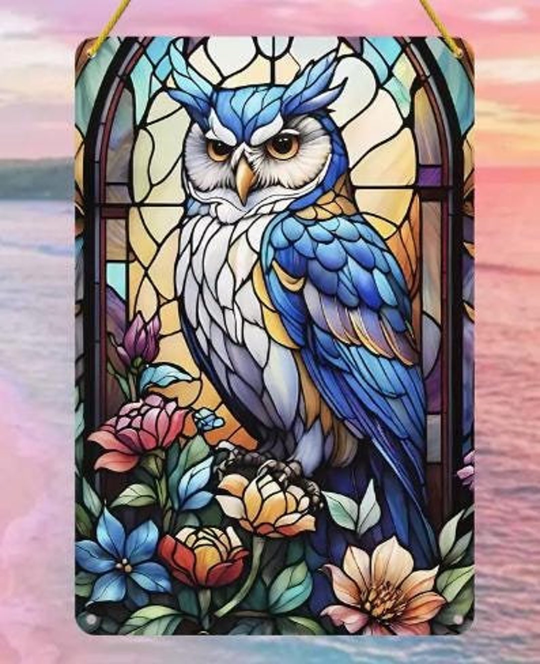 Suncatcher-charming Horned Owl, Acrylic Sun Catcher, 8"x12" - Etsy