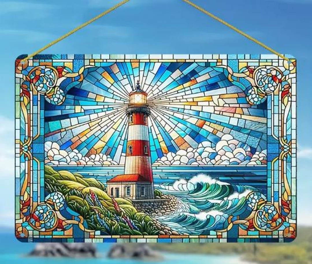 Suncatcher, Pier Lighthouse - Colorful Acrylic Window Hanging ...
