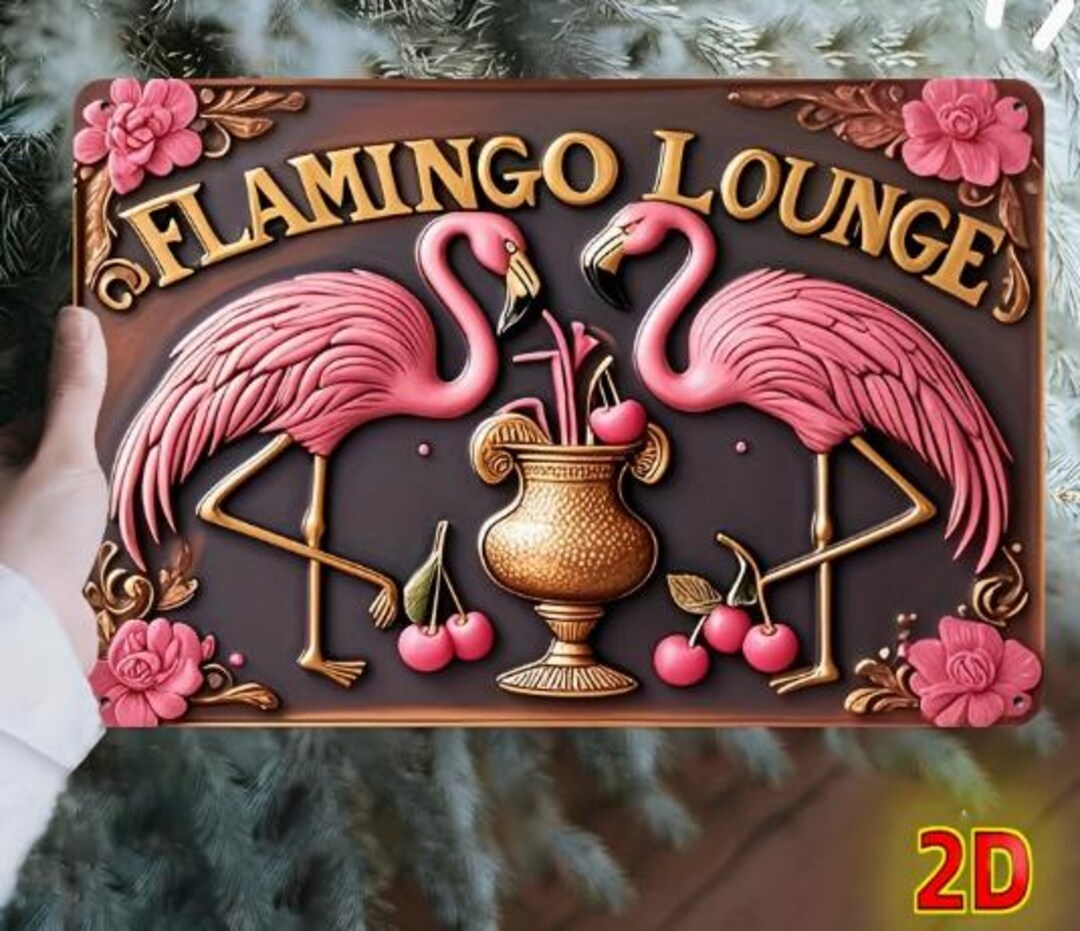 METAL Art-flamingo Lounge Retro Metal Sign (8" X 12") - Wall Art ...