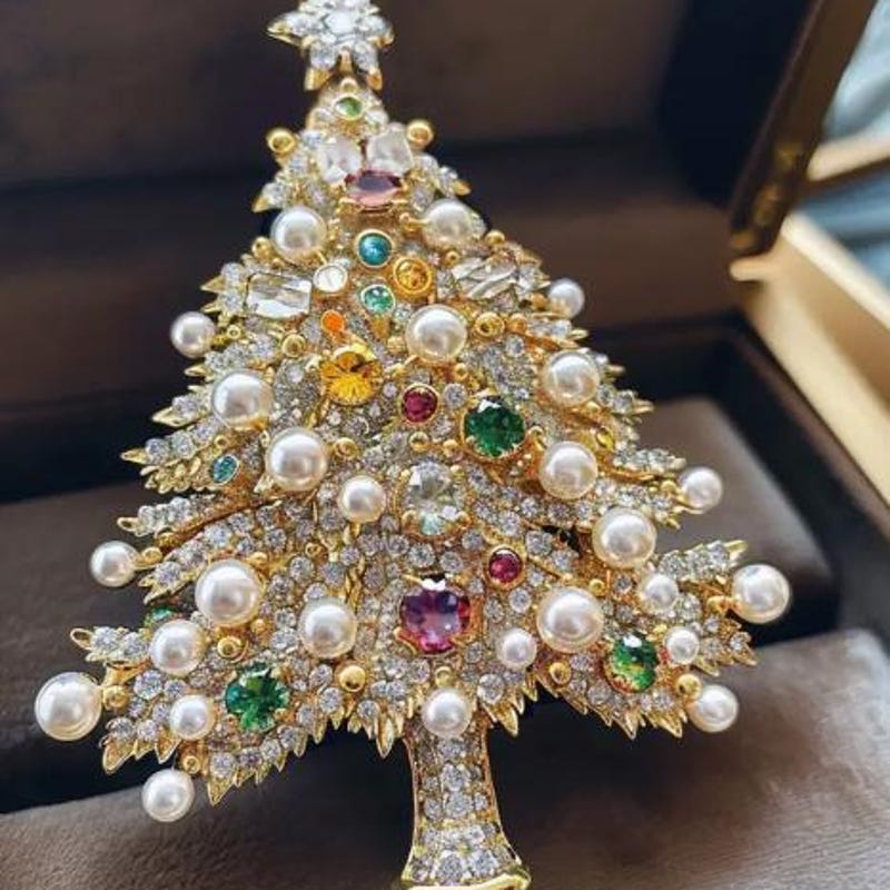 Vintage Christmas Trees Brooch - Etsy