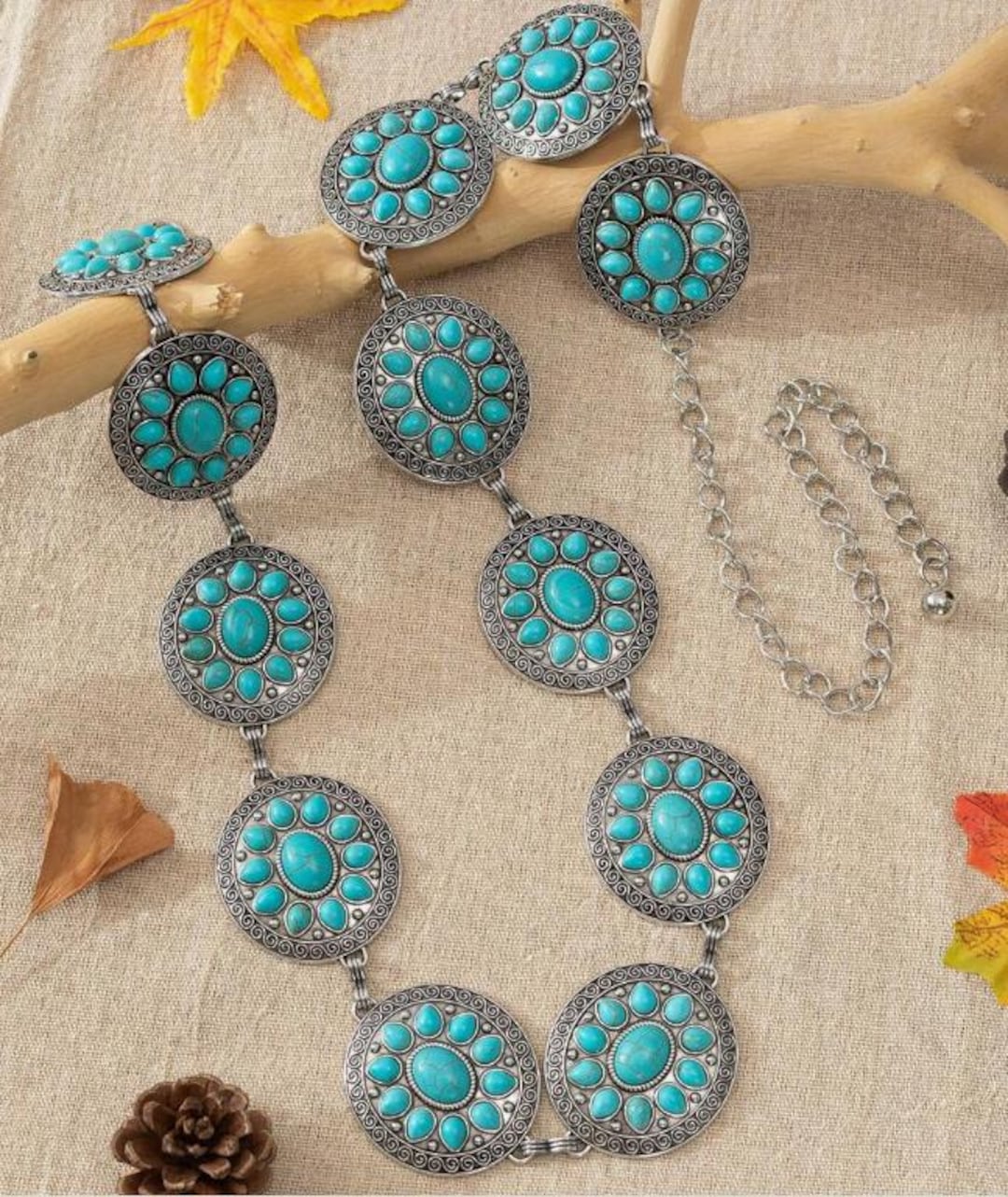 WESTERN CHAIN Belt-turquoise Waist Chain/belt 45.2" Total Length - Etsy