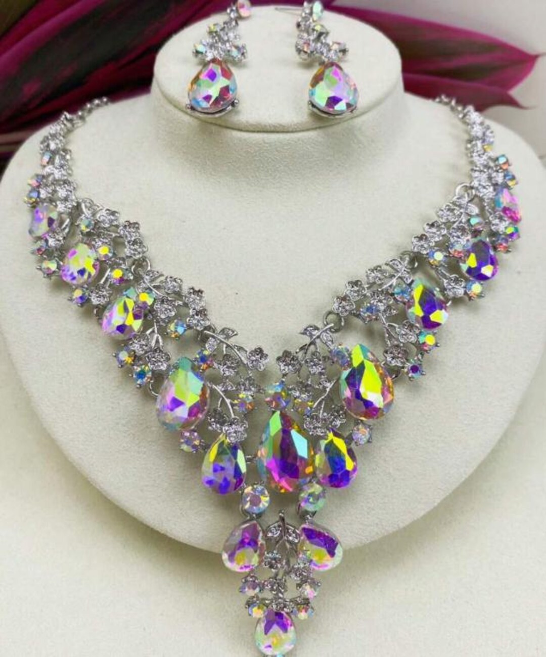 Jewelry Set, AB Elegant Set With Imitation Gemstones and Rhinestones ...