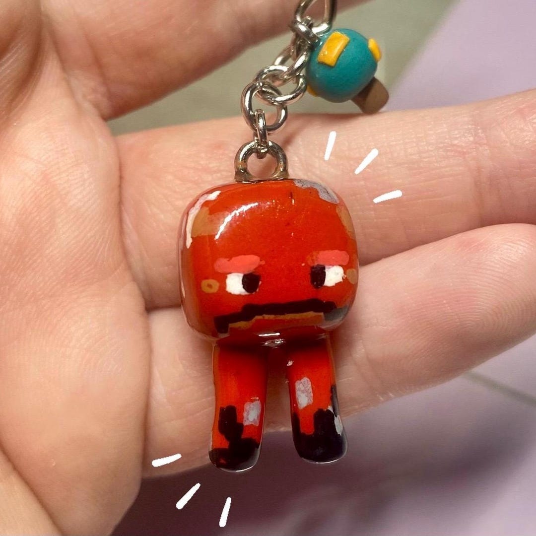 Minecraft Inspired Strider Keychain | Polymer Clay Charm| Bag Accessory ...