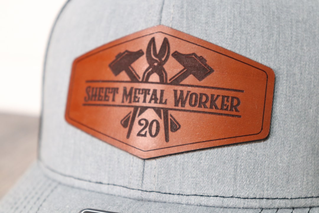 Sheet Metal Worker Leather Patch Hat | Local Union - Etsy