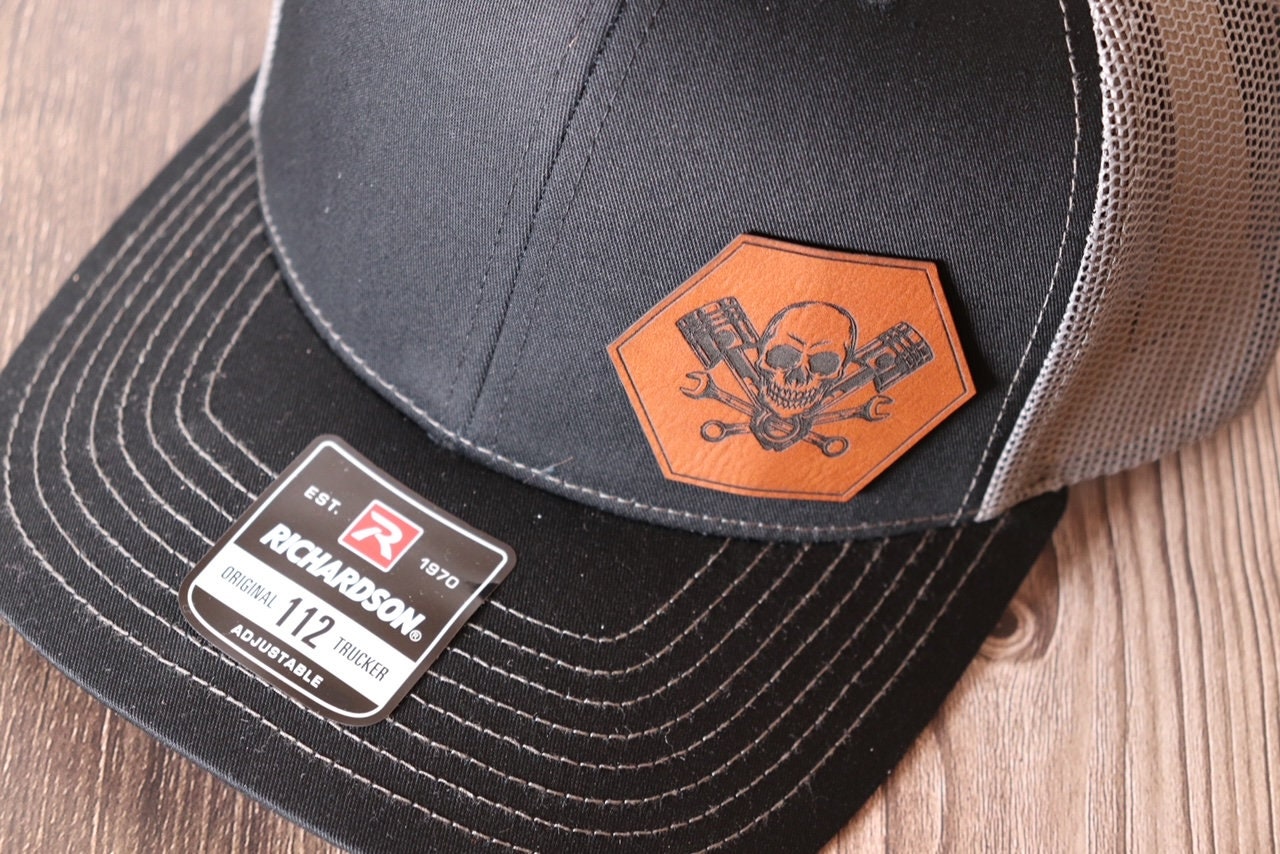 Mechanic Leather Patch Hat Trades Trucker Snapback Blue - Etsy