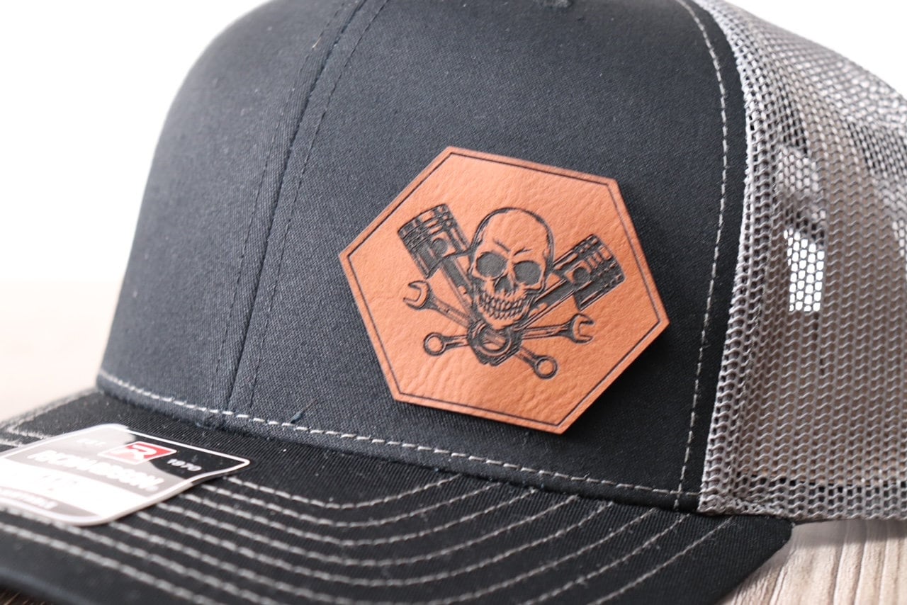 Mechanic Leather Patch Hat Trades Trucker Snapback Blue - Etsy