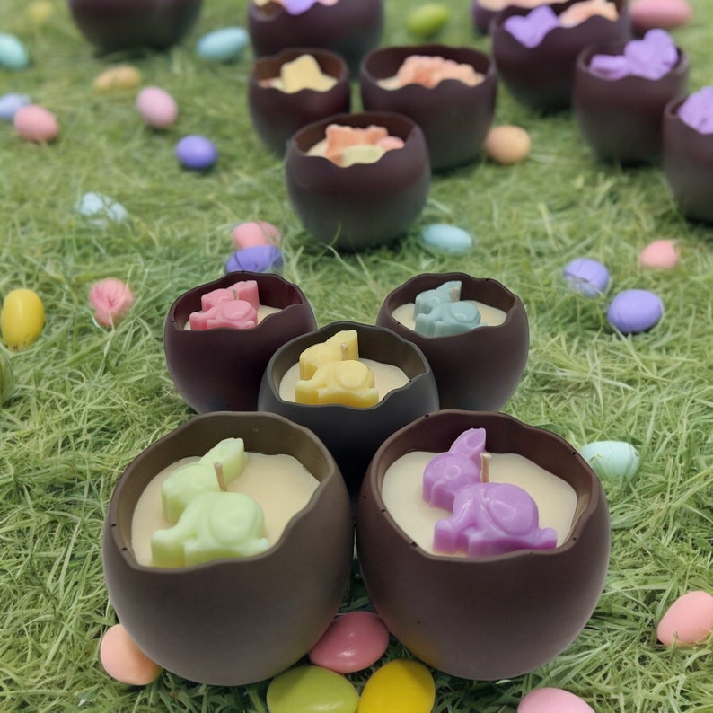 Easter Egg Candle Chocolate Scent Egg Jar Jesmonite Handmade Scented ...