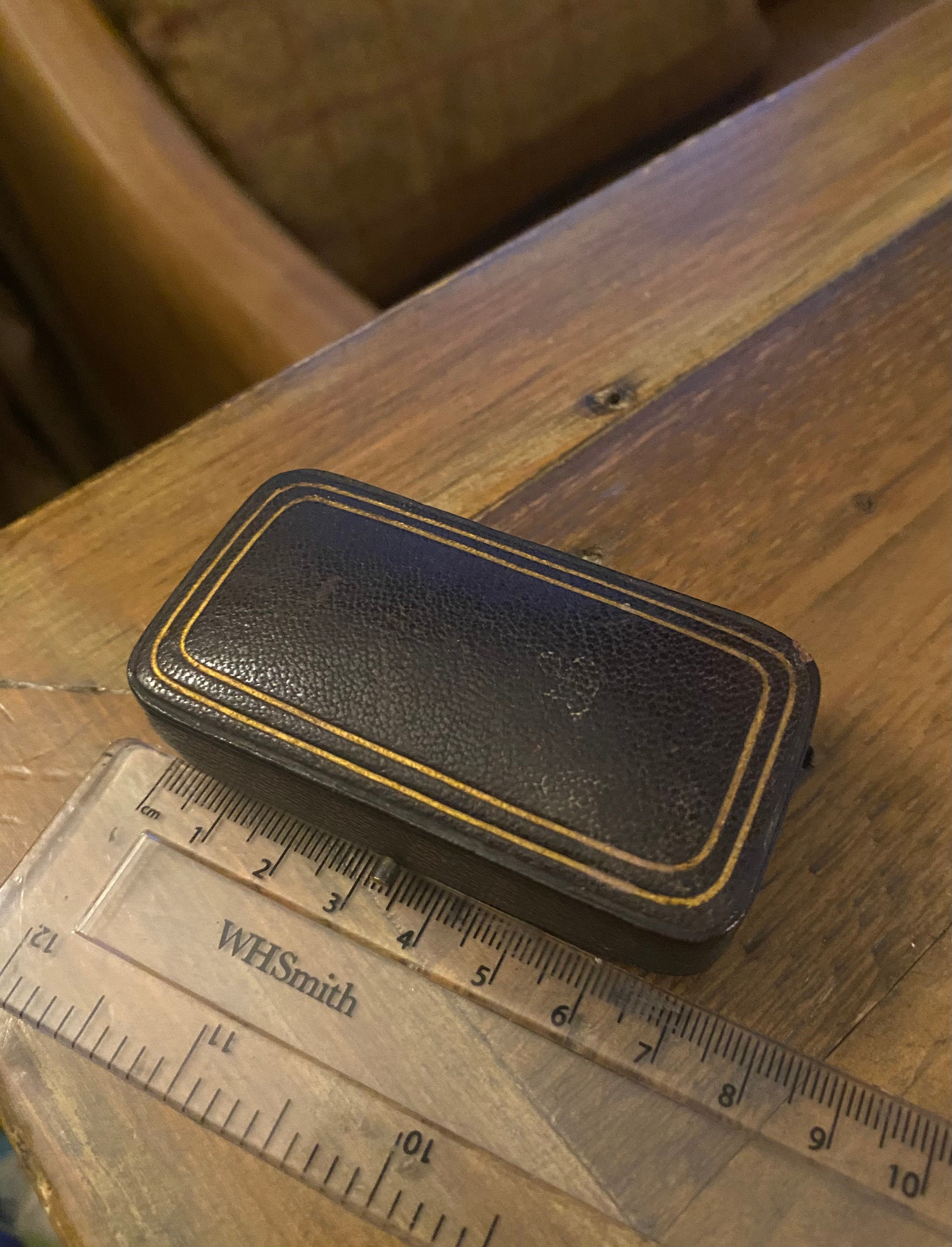 Tooled Leather Antique Jewellery Box. Vintage Jewelry Box for a Brooch ...