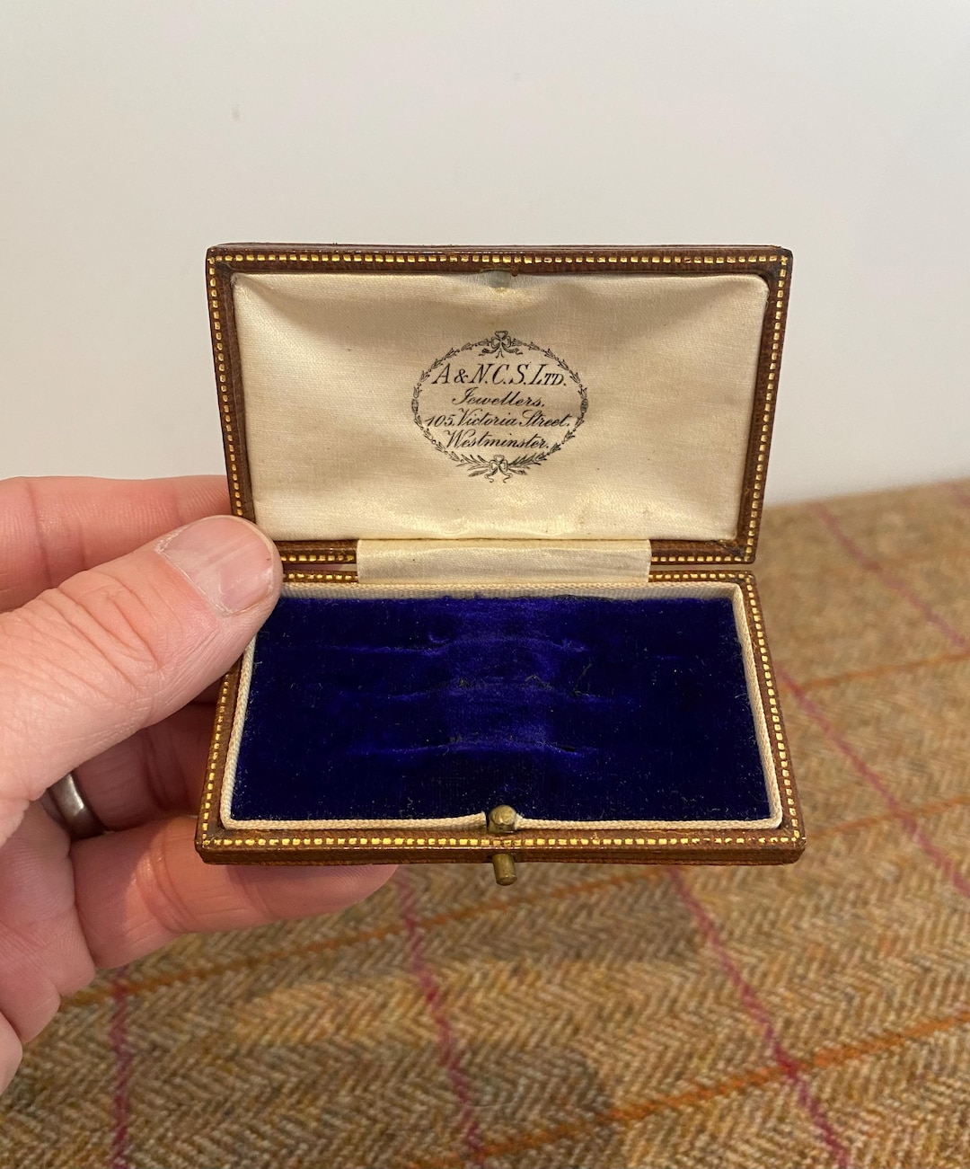 Rare Antique Leather Jewelry Box. Multiple Brooch Box. Vintage Multi ...