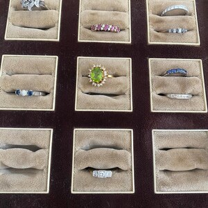 Vintage Multiple Ring Display Pad. Antique Jewellers Shop Multi Ring ...