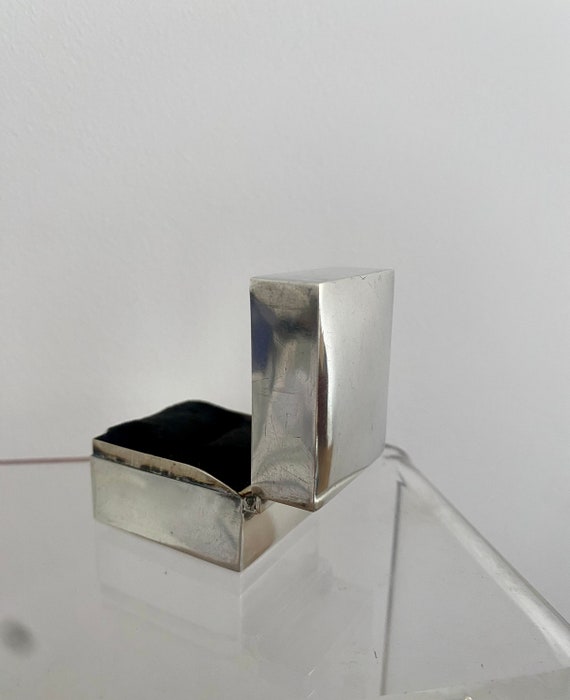 Rare Antique Sterling Silver ring Box. Vintage Ring B… - Gem