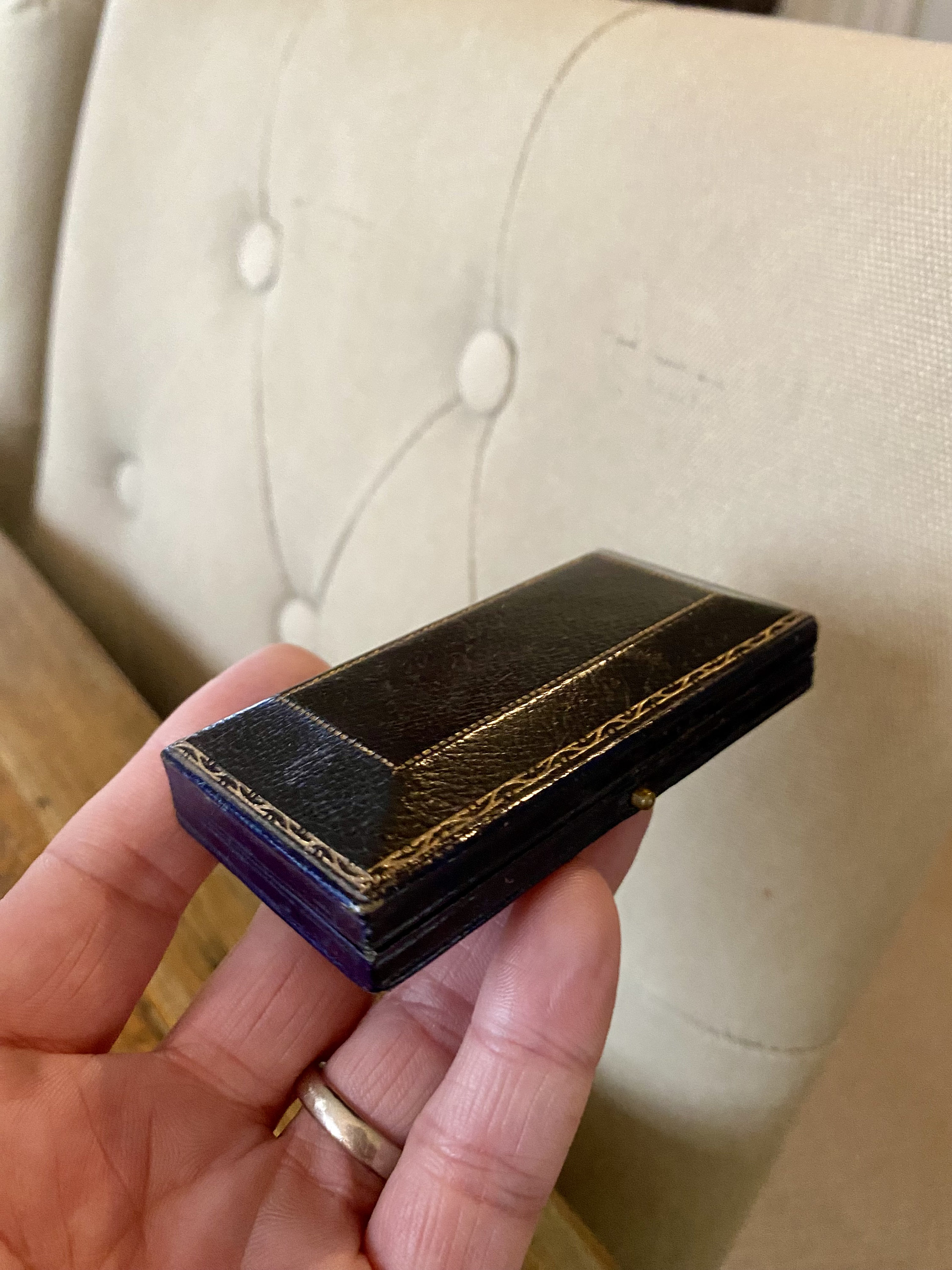 Antique Tooled Leather Jewelry Box. Gilded Vintage Jewellery Box ...