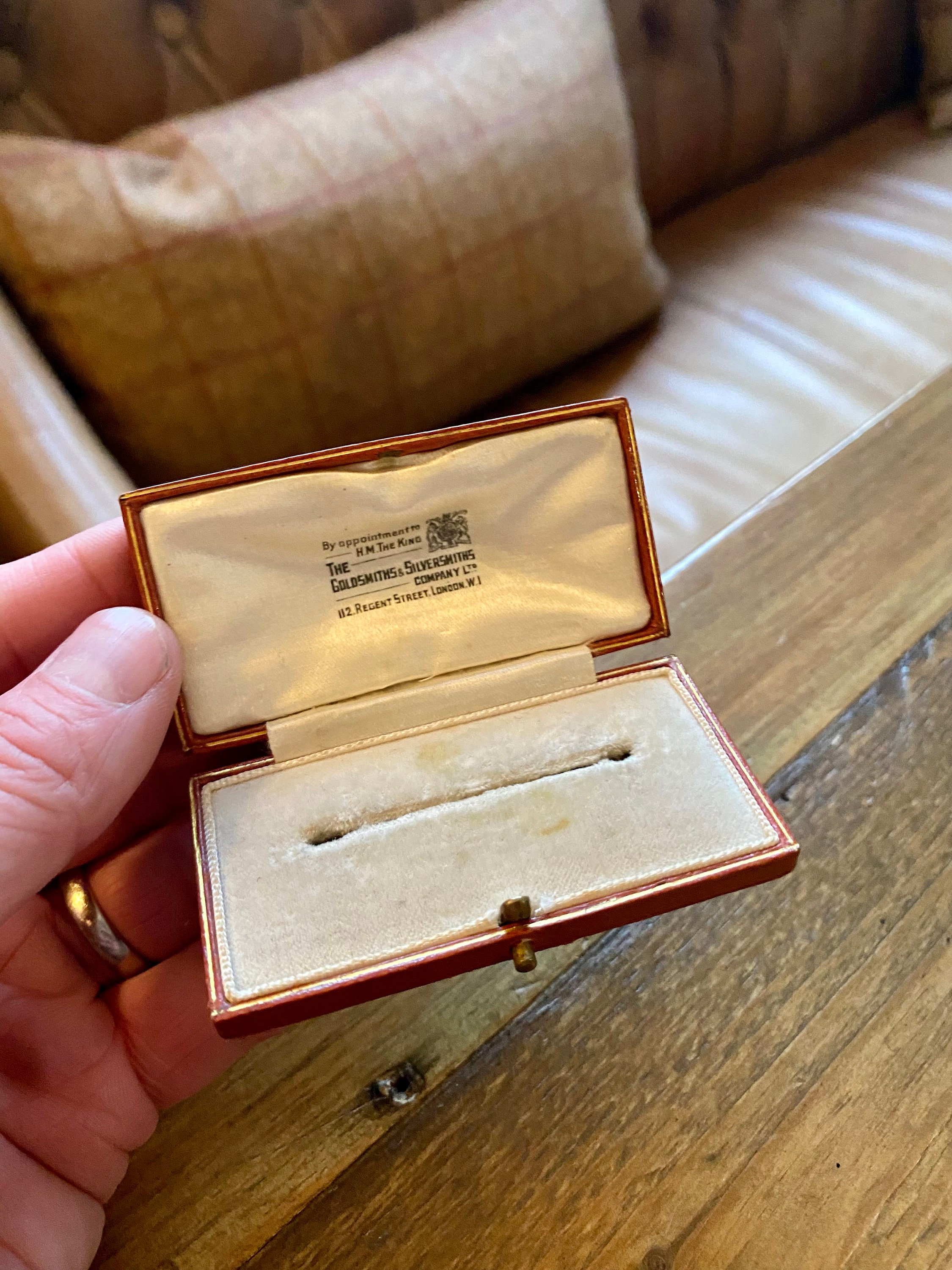 Antique Tooled Leather Jewelry Box. Gilded Vintage Jewellery Box ...