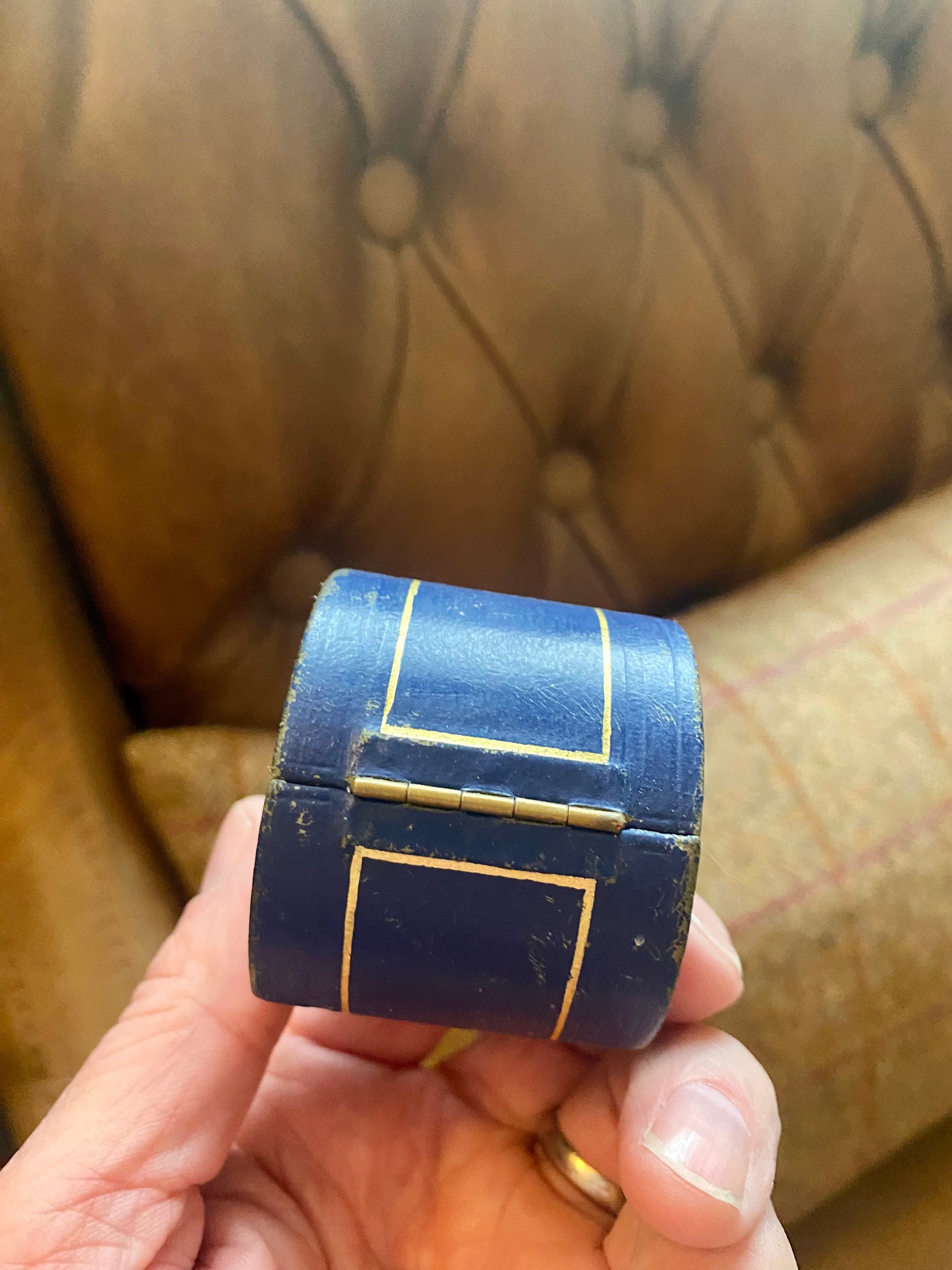 Unusual Antique Tooled Leather Gilded Ring Box. Quality - Etsy