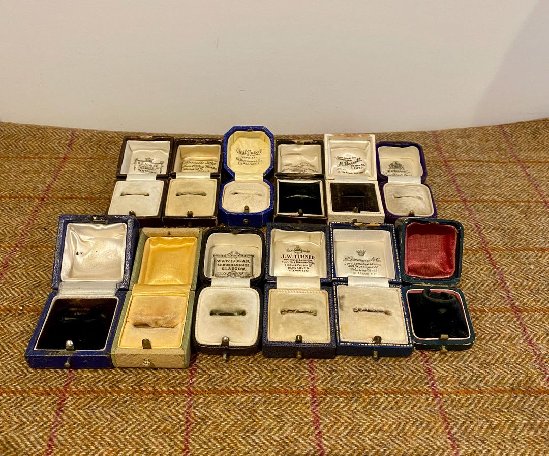 Job Lot of Twelve Vintage Ring Boxes. Antique Jewelry Boxes. Vintage ...