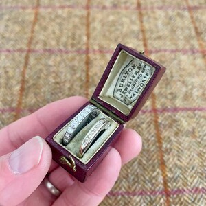 Rare Victorian Leather Double Ring Box. Small Antique Jewelry Box for ...