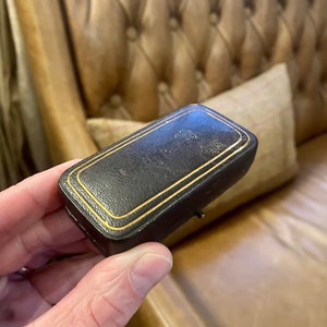 Tooled Leather Antique Jewellery Box. Vintage Jewelry Box for a Brooch ...