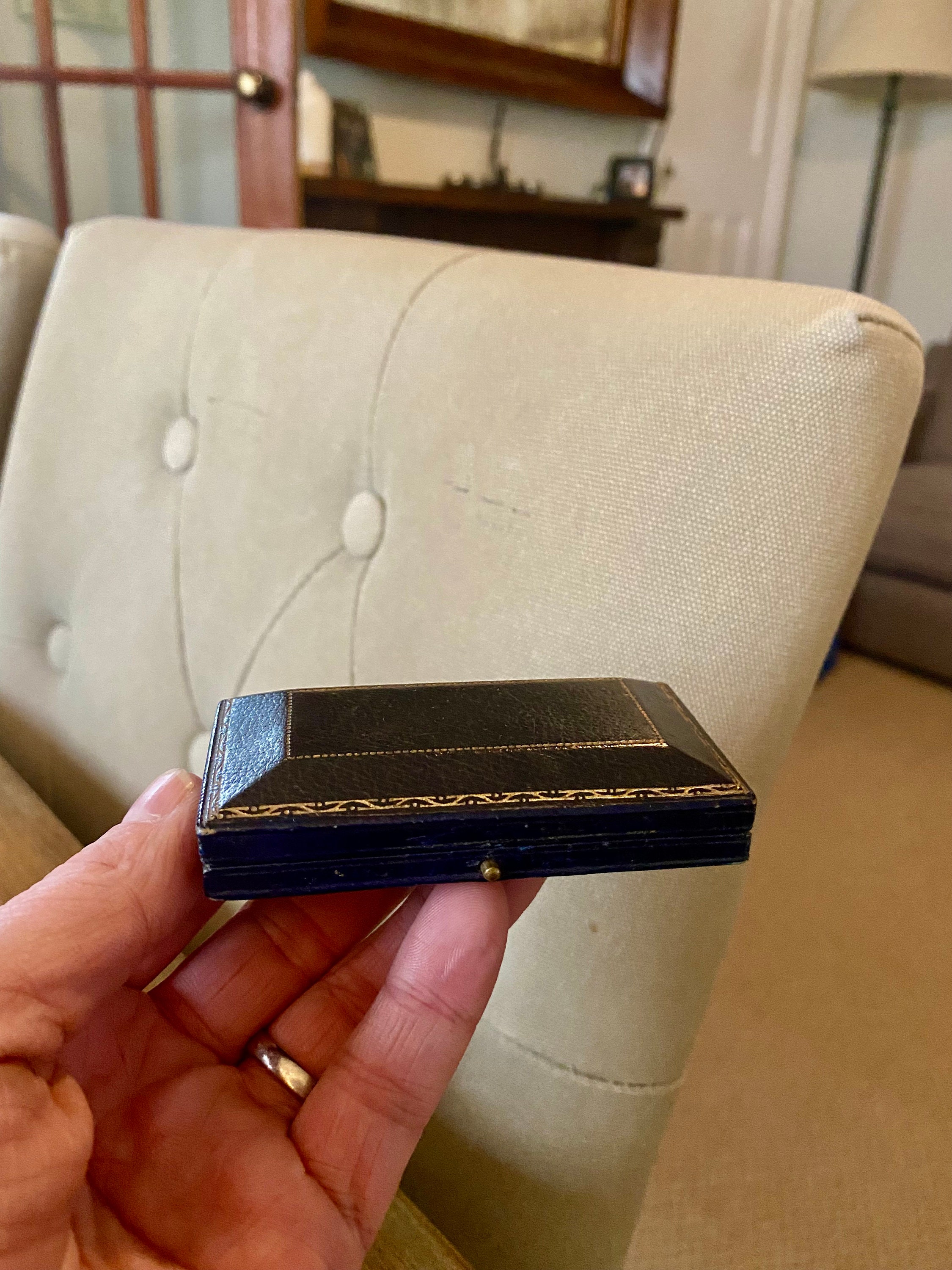 Antique Tooled Leather Jewelry Box. Gilded Vintage Jewellery Box ...