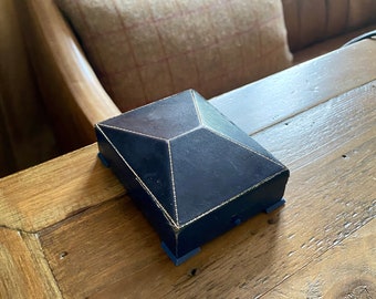 Rare Leather Antique Jewelry Box. Multiple Brooch Box. Vintage Harrods ...