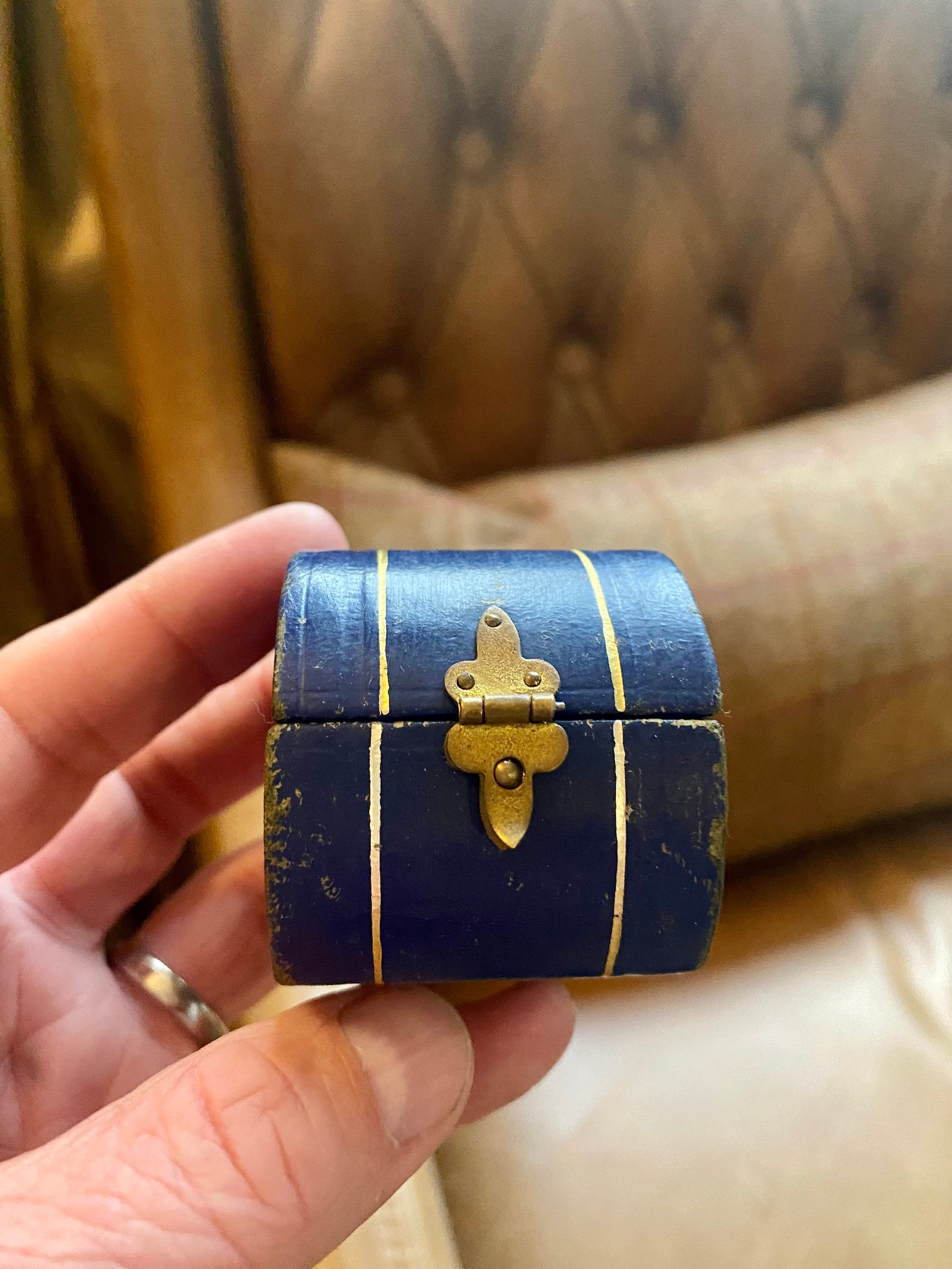 Unusual Antique Tooled Leather Gilded Ring Box. Quality - Etsy