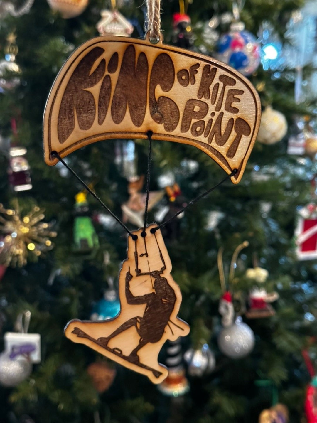 Kiteboarding Christmas Ornament: 'king of Kite Point' OBX Decoration - Etsy