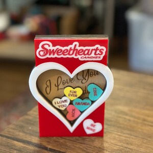 Classic Sweethearts Candy Valentine PERSONALIZED Hearts. Acrylic Custom ...
