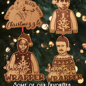 Eminem 'gangsta Wrapper' Wooden Christmas Ornament: Laser Engraved ...
