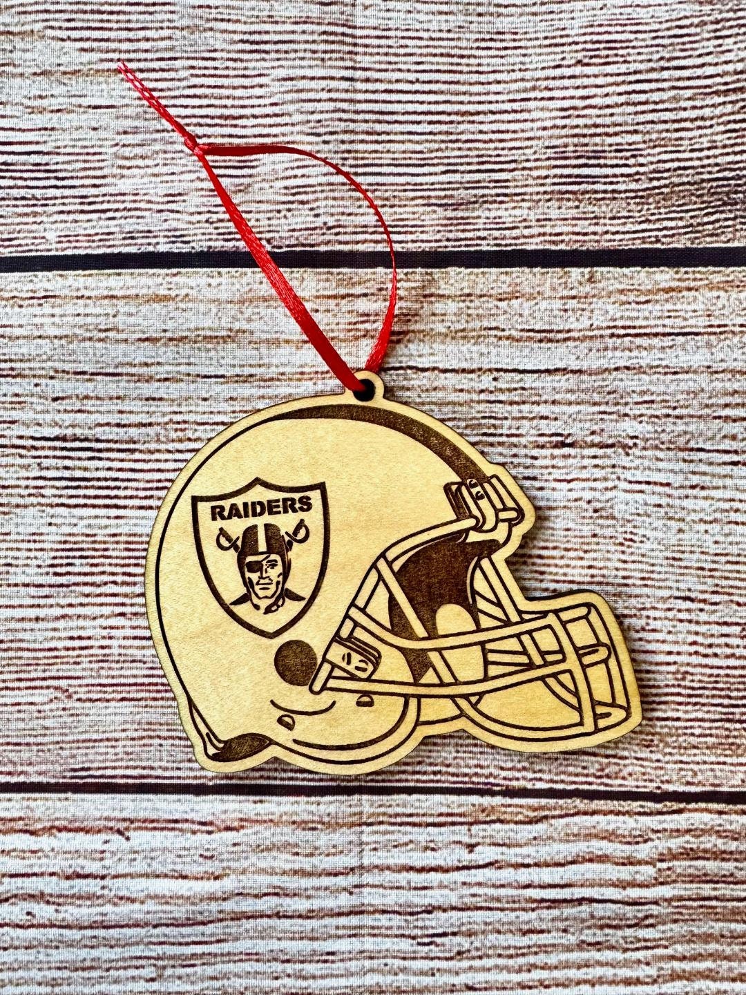 Handmade Laser Engraved NFL Football Helmet Ornament - Customizable ...