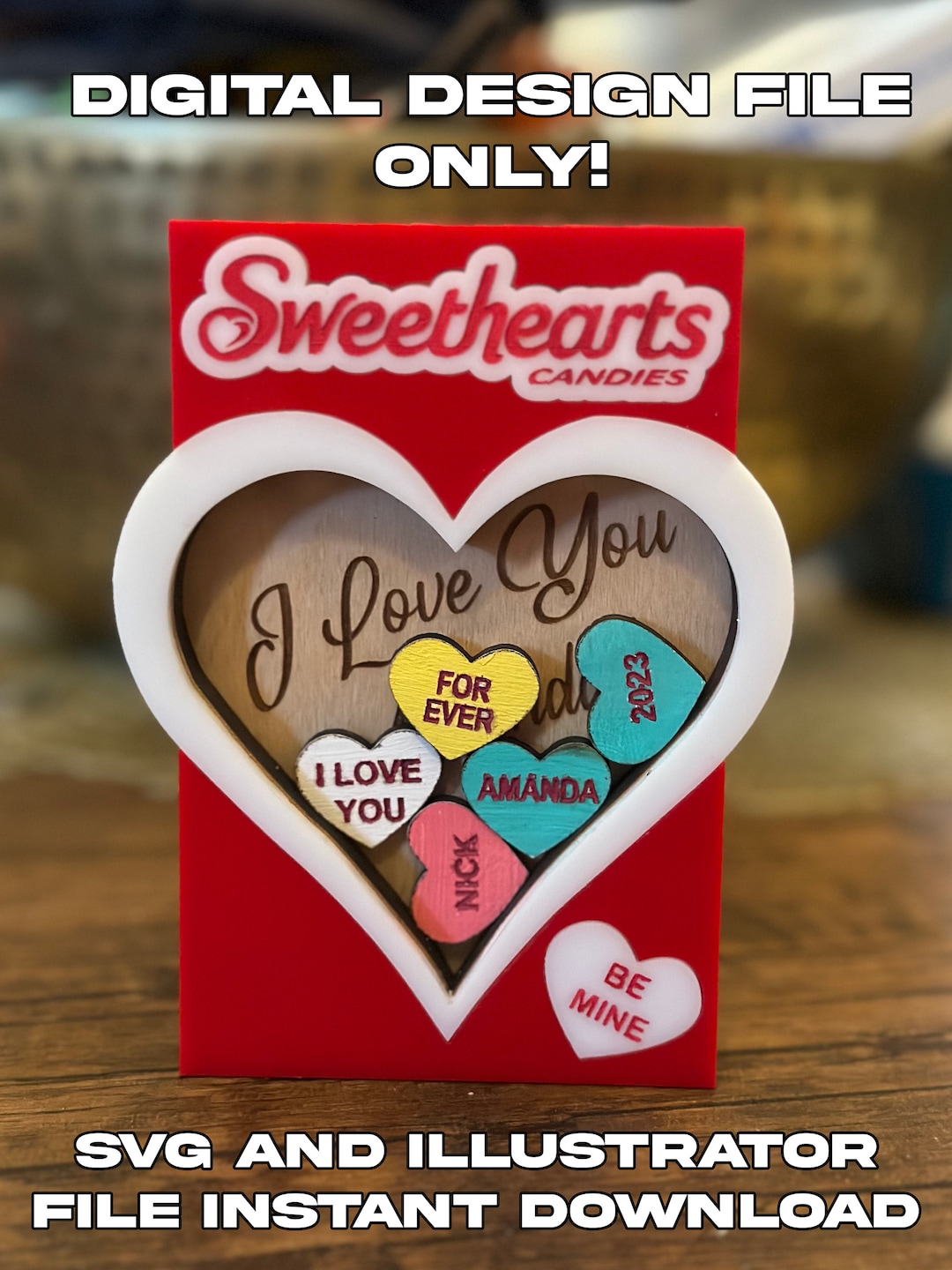 Personalized Sweethearts Candy Box SVG Laser Design (digital Download ...