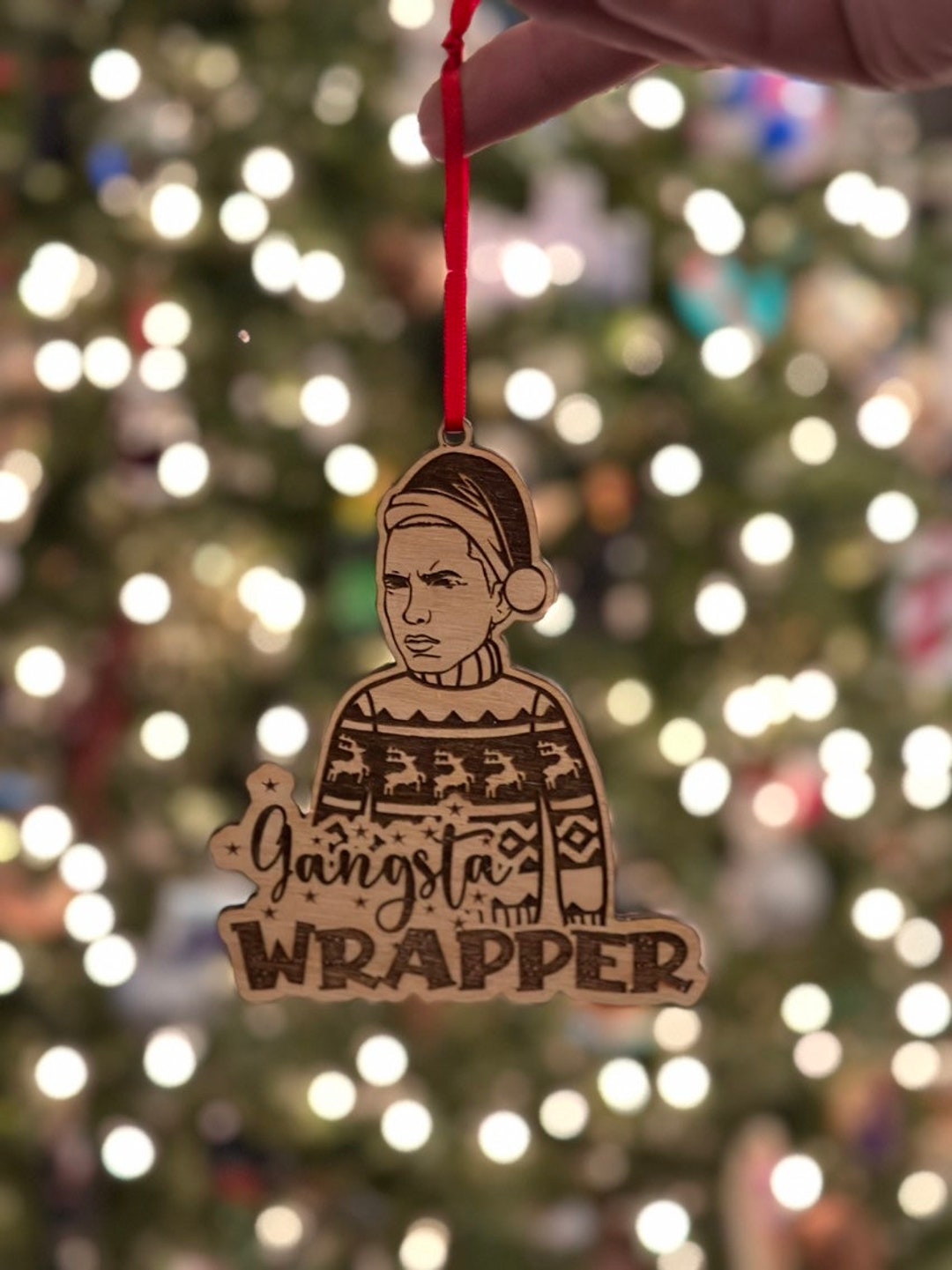 Eminem 'gangsta Wrapper' Wooden Christmas Ornament: Laser Engraved ...