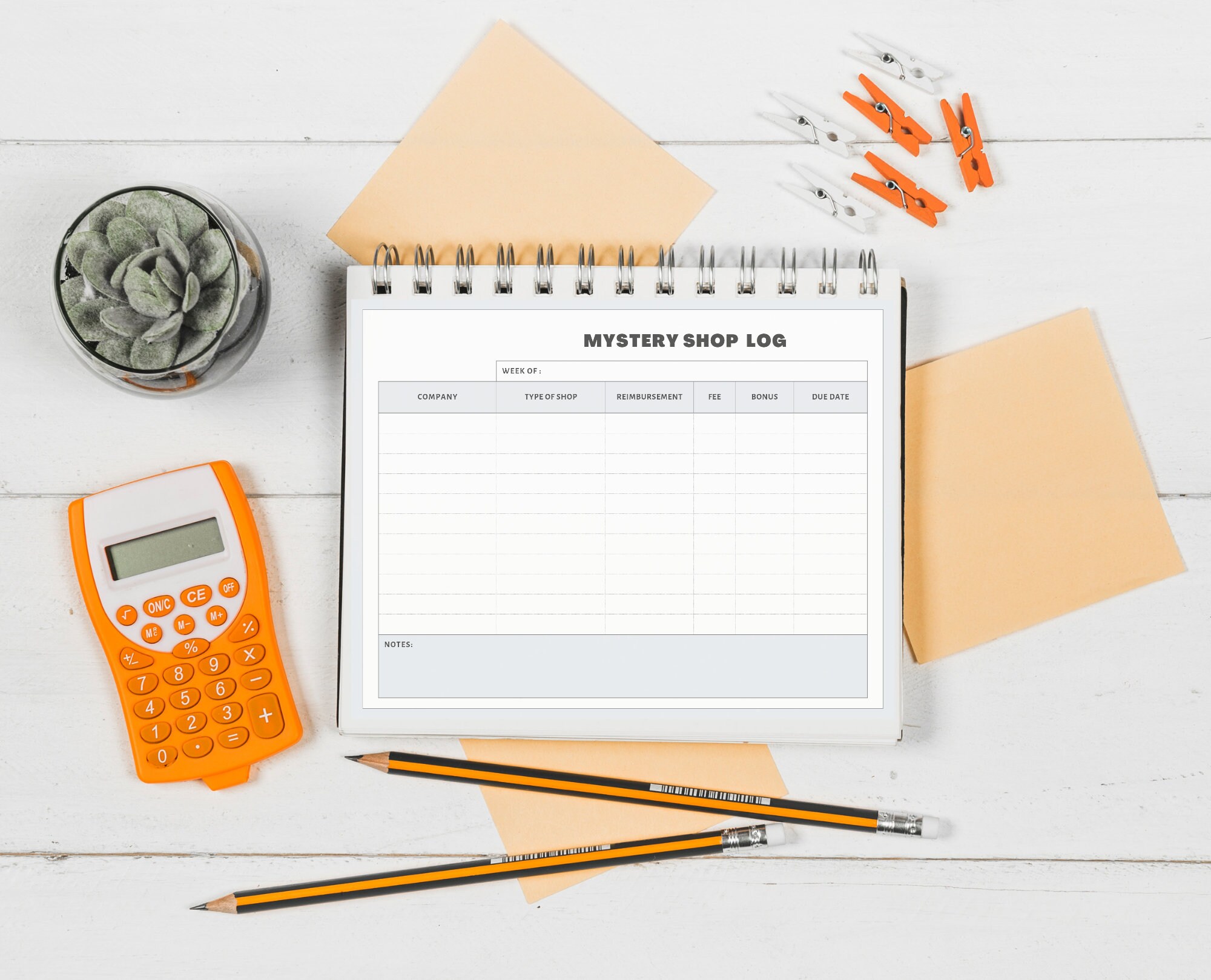 Mystery Shopping Log - Etsy