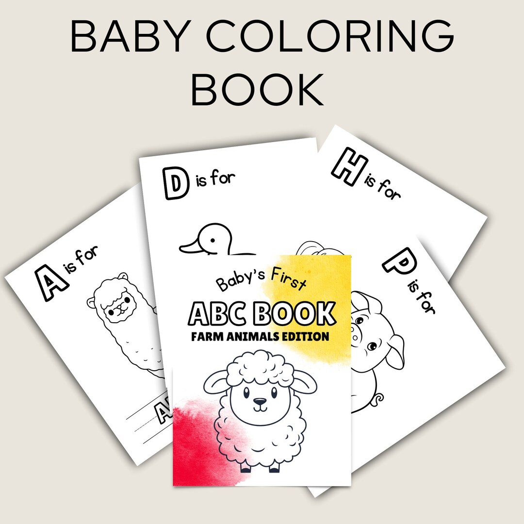 A-Z Baby Coloring Farm Animal's Book - Etsy