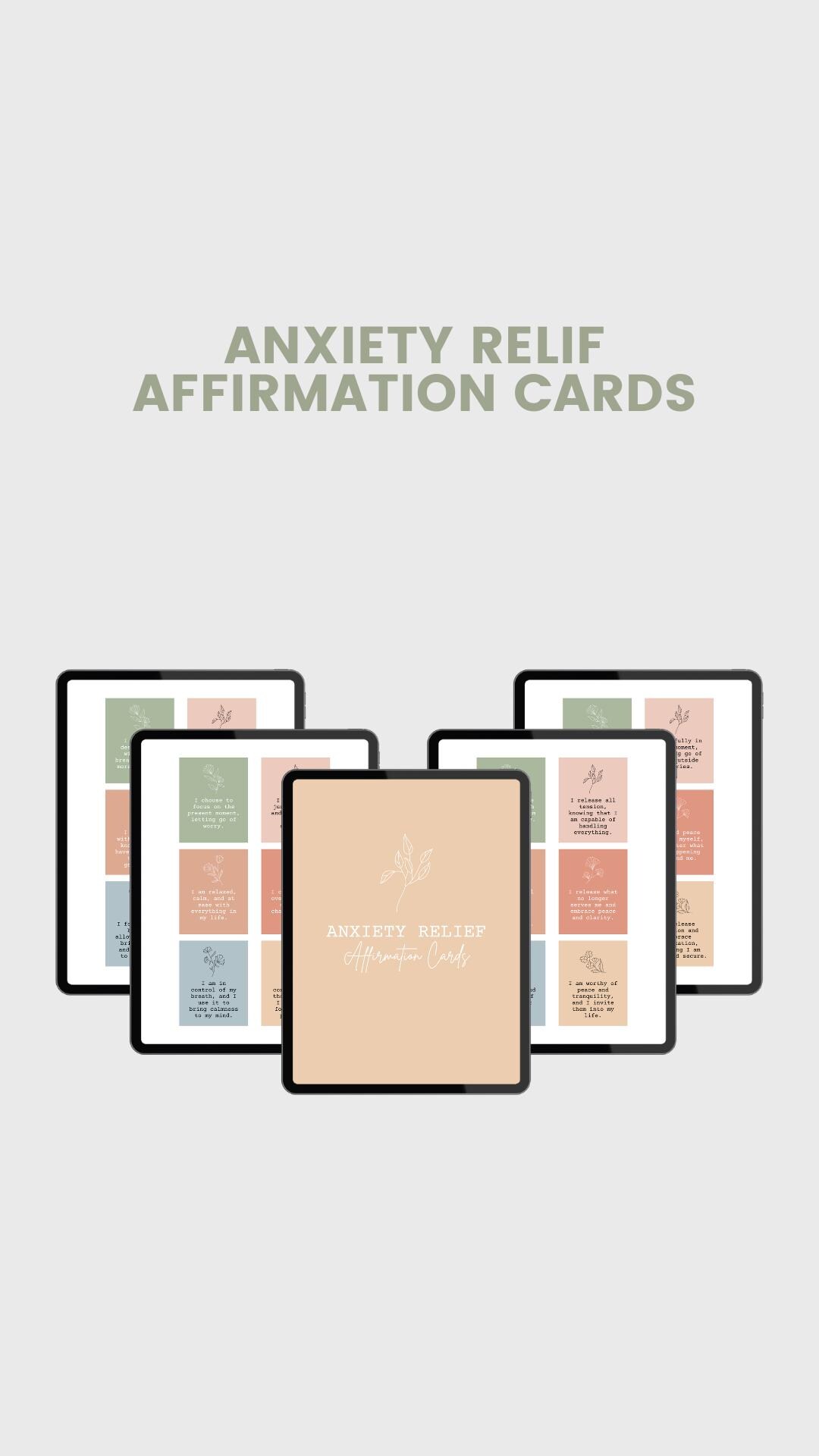 Anxiety Relief Affirmation Cards Digital Download - Etsy