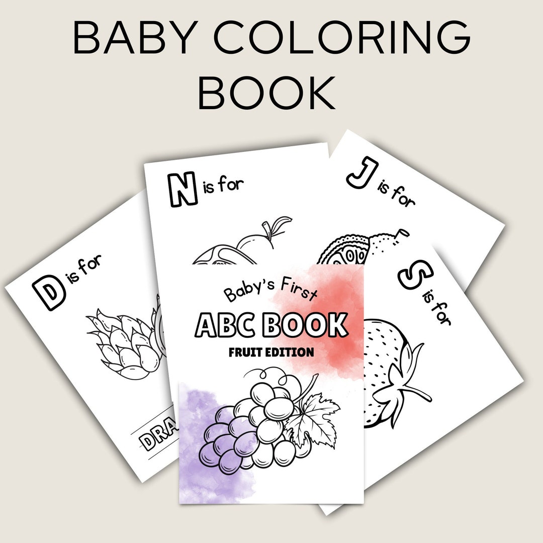 A-Z Fruity Fun: A Coloring Book for Babies - Etsy