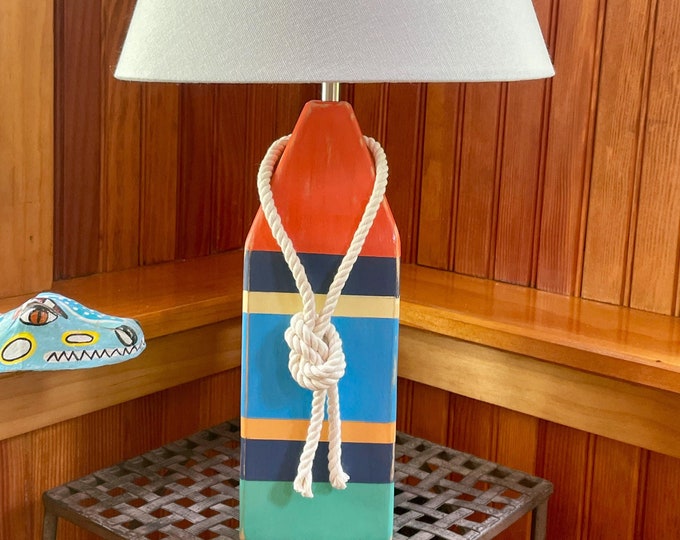 Nautical Buoy Lamp - Rustic Coastal Table Lamp, Shabby Chic Lighting ...