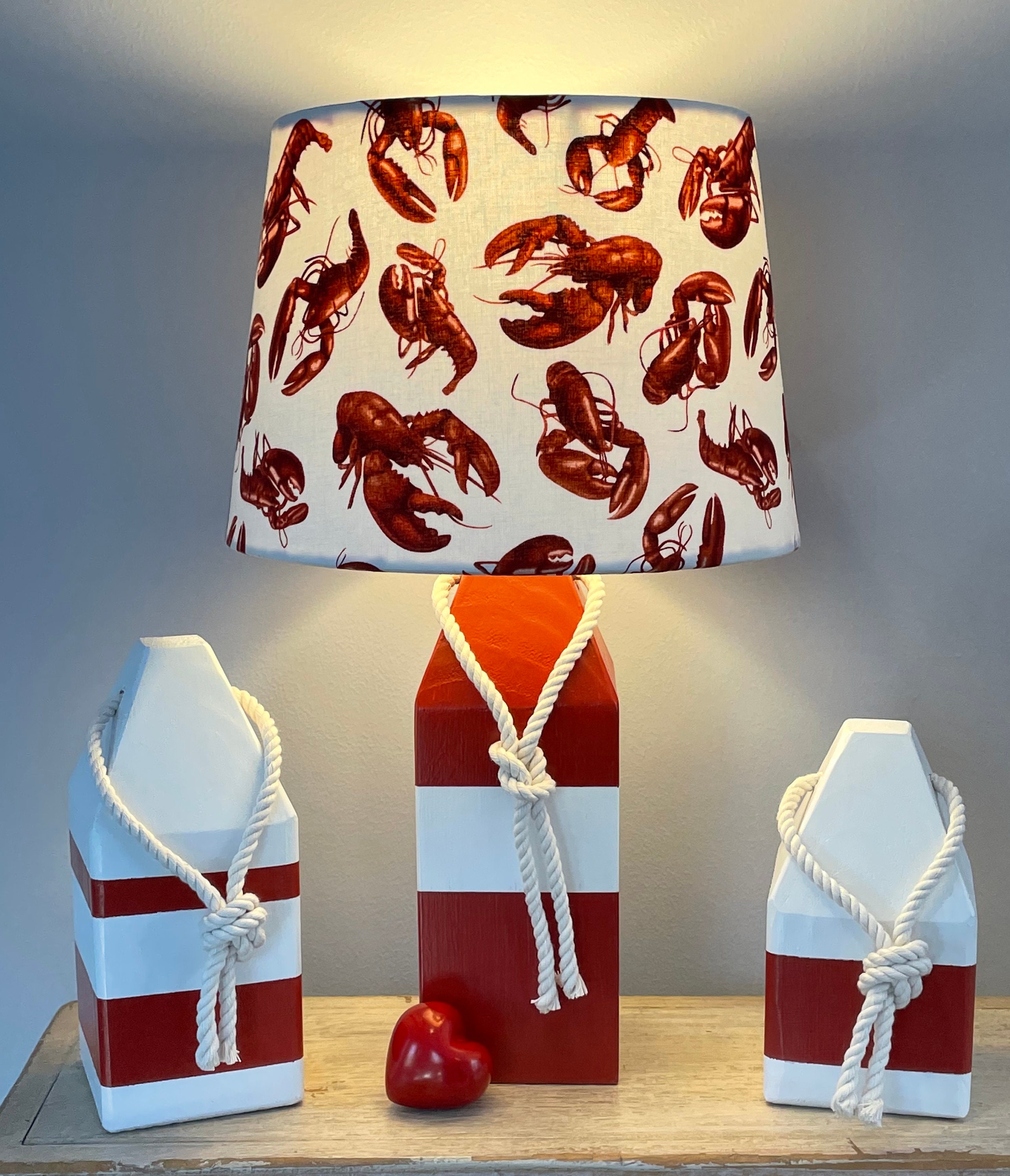 Lobster Buoy Lamp, Nautical Lamp, Buoy Light, Coastal Cottage Decor ...