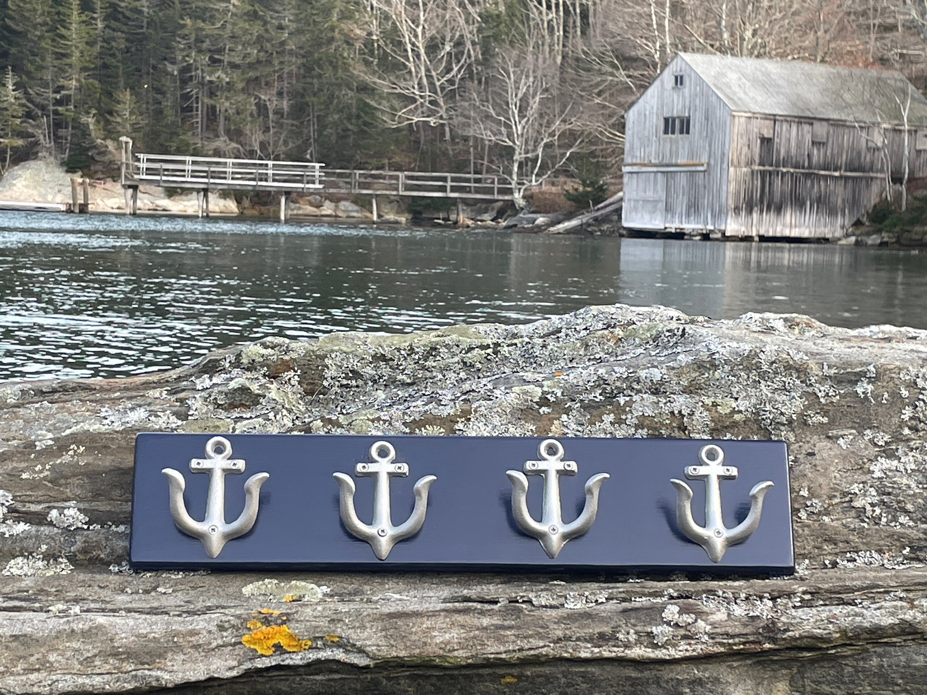 Nautical Coat / Towel Rack, Anchor Hook, Coastal Cottage Decor, Beach ...