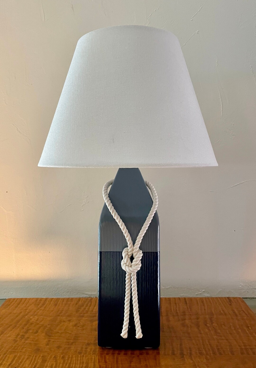 Lobster Buoy Lamp, Navy Blue / Grey Lobster Buoy, Nautical Lighting ...