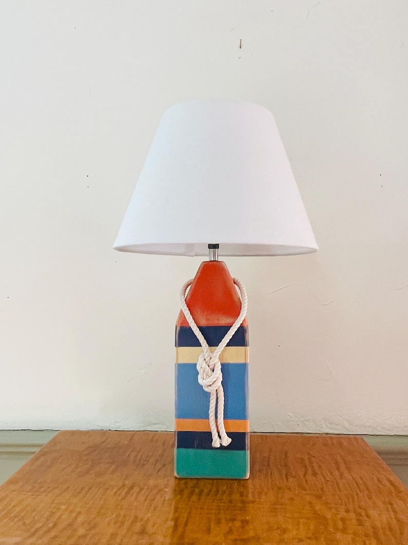 Rustic Buoy Table Lamp: Coastal Cottage Decor; Distressed Beach House ...