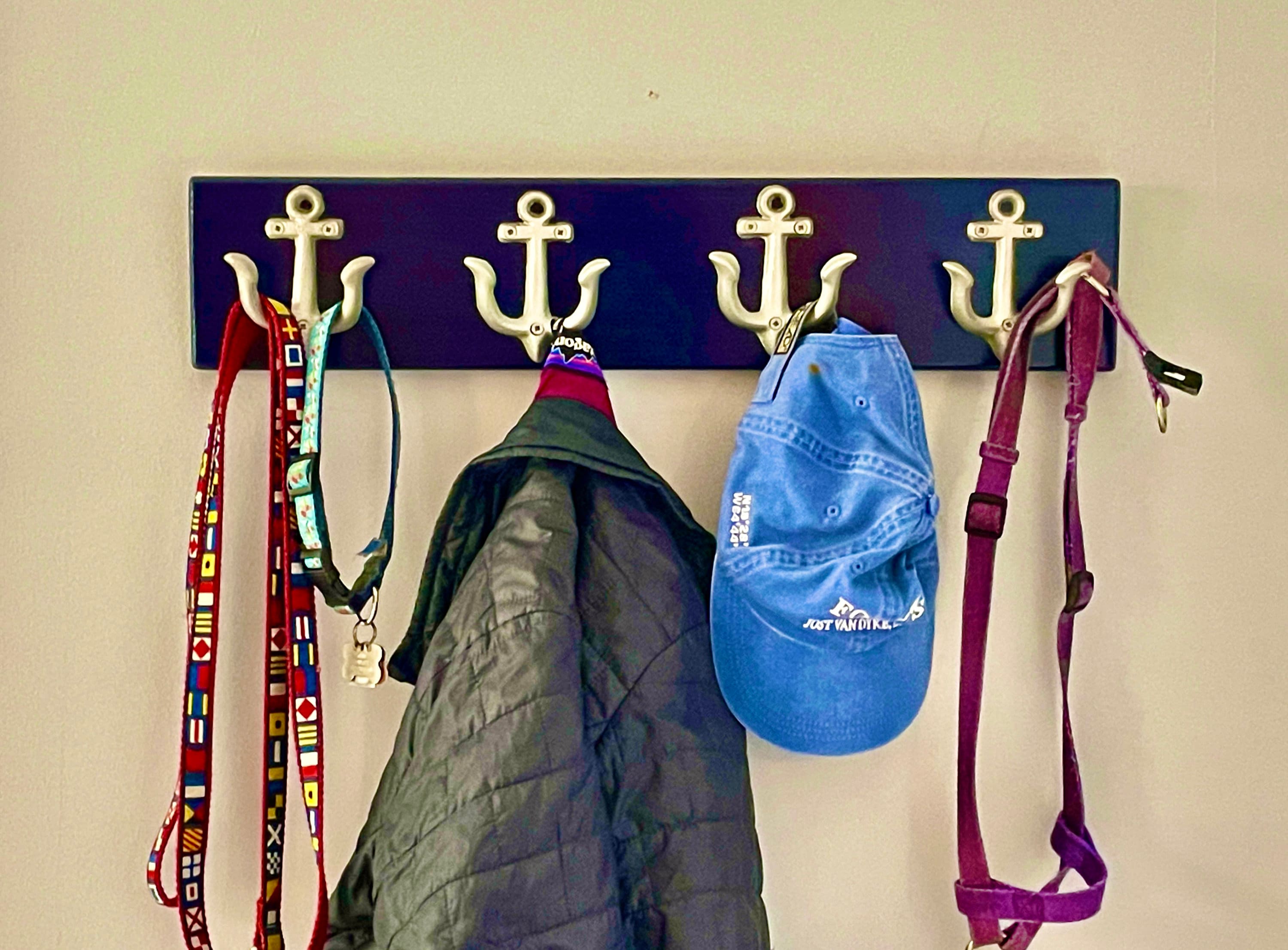 Nautical Coat / Towel Rack, Anchor Hook, Coastal Cottage Decor, Beach ...