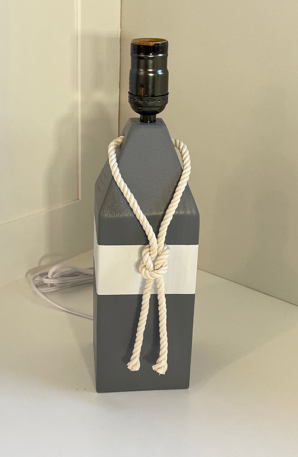 Lobster Buoy Table Lamp: Coastal Lighting; Nautical Light; Grey and ...
