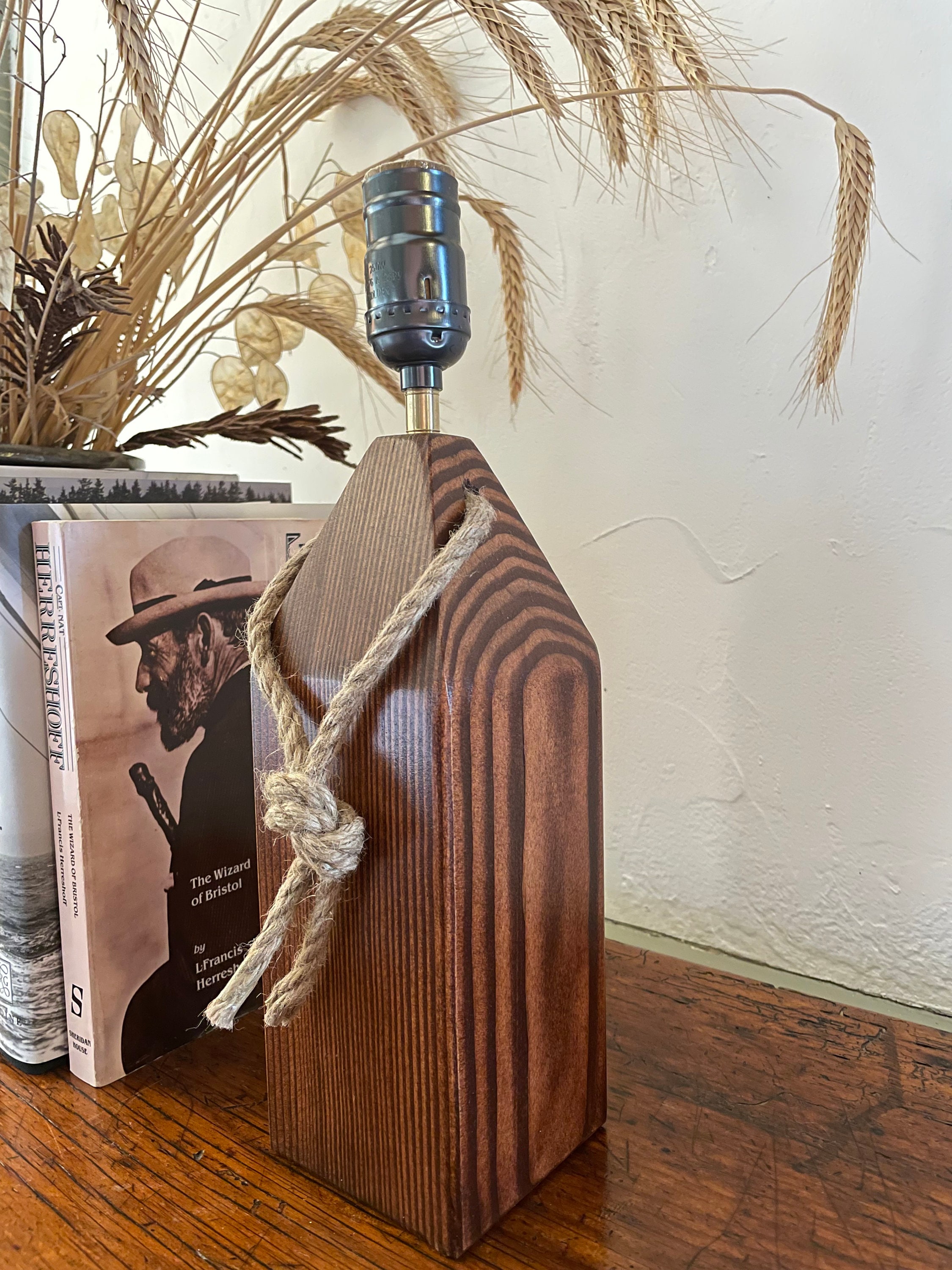 Lobster Buoy Lamp, Wooden Lobster Trap Buoy, Nautical Lighting, Coastal ...