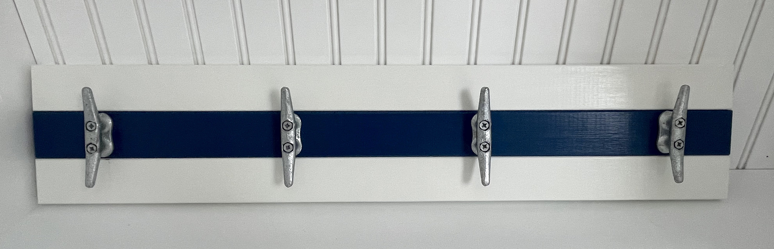 Boat Cleat Coat Rack, Nautical Towel Rack, Hat Rack, Key Hooks, White ...
