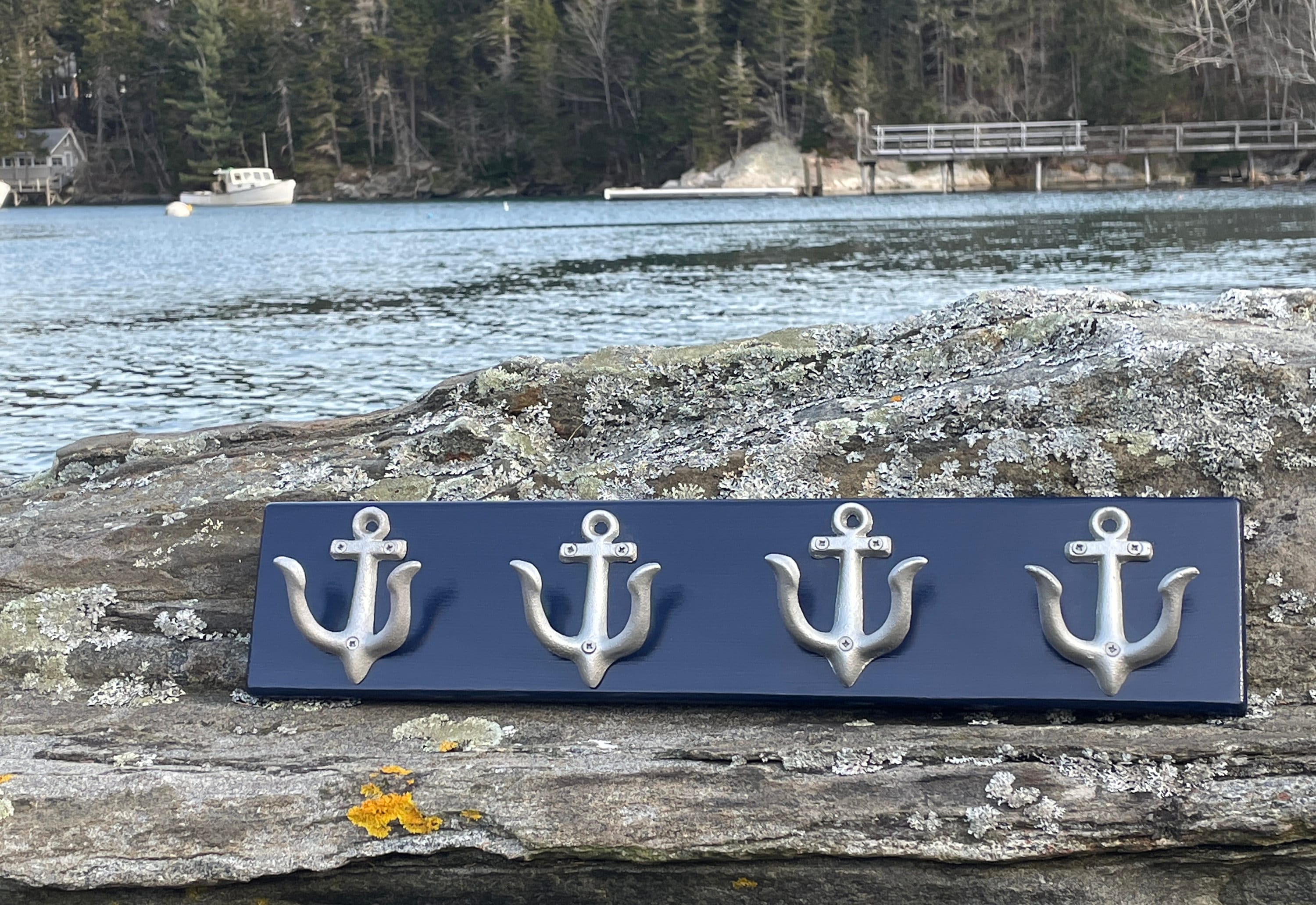 Nautical Coat / Towel Rack, Anchor Hook, Coastal Cottage Decor, Beach ...